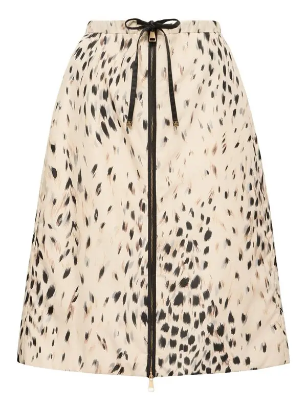 Moncler Animalier Print Padded Knee-length Skirt - White