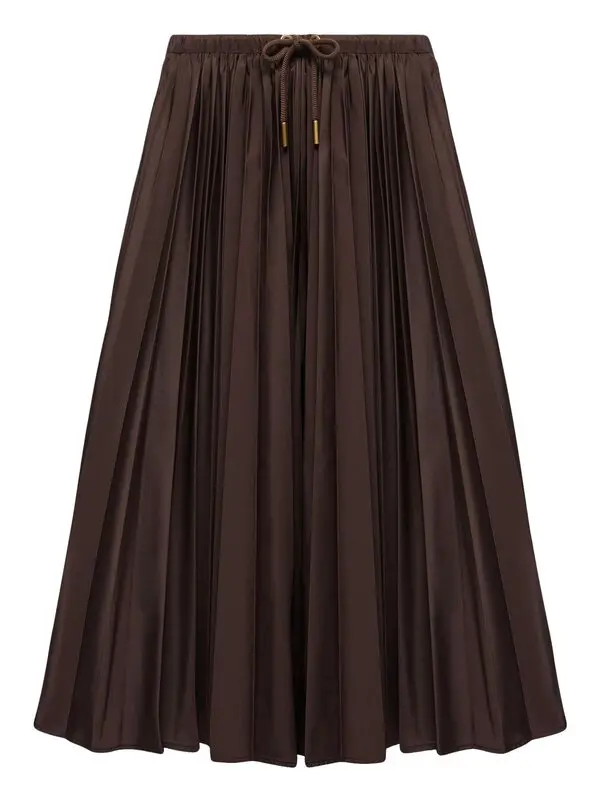 Moncler Pleated Midi Skirt - Brown