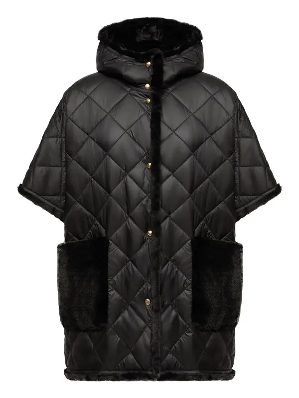 Moncler Reversible Hooded Cape - Black