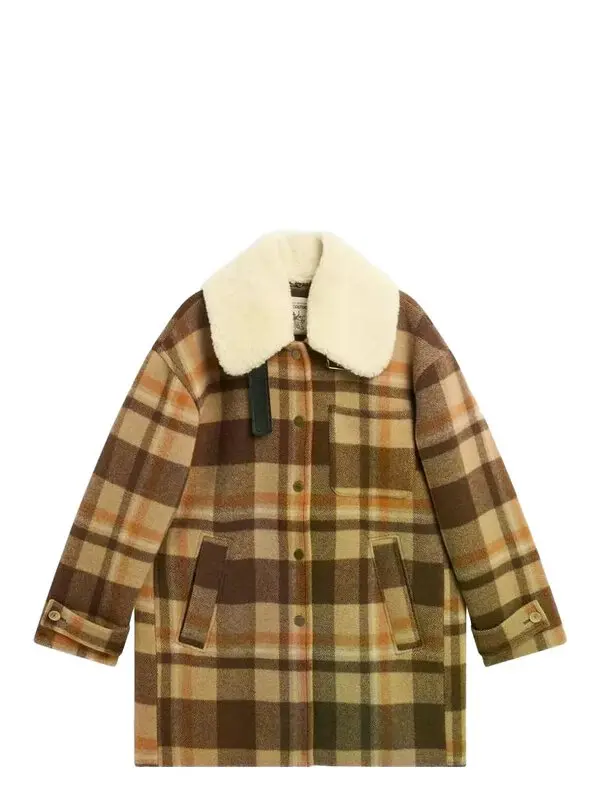 SEMICOUTURE Checked Coat - Brown