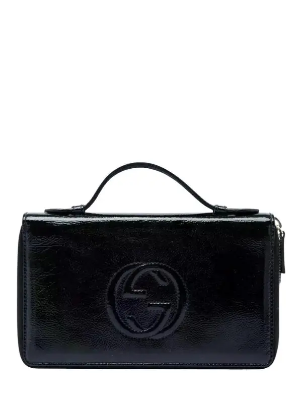 Gucci 2000-2015 Patent Soho Travel Document Case Handbag - Black