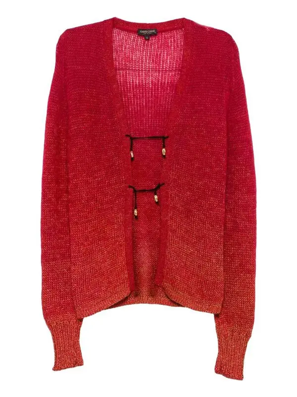 Roberto Cavalli 2000s Beaded-tie Cardigan - Red