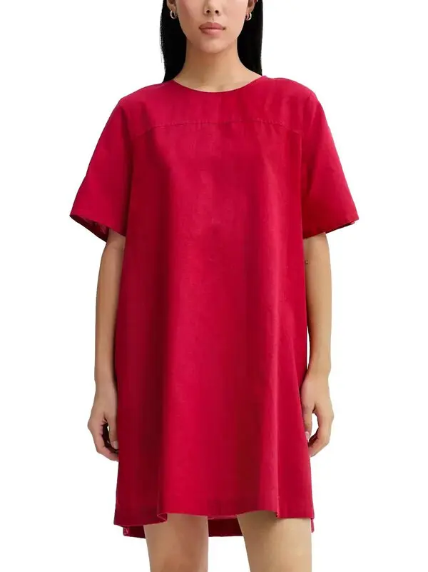Marc O'polo Tie-back Short-sleeved Shift Mini Dress - Red