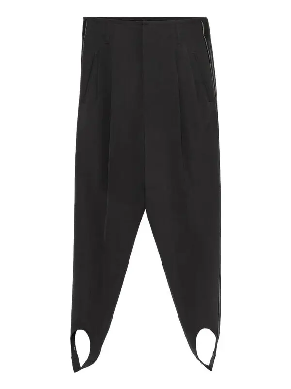 DARKPARK Marta Pleated Stirrup Trousers - Black