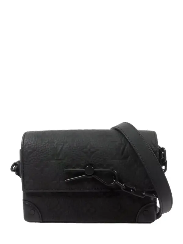 LOUIS VUITTON Monogram Taurillon Steamer Shoulder Bag - Black