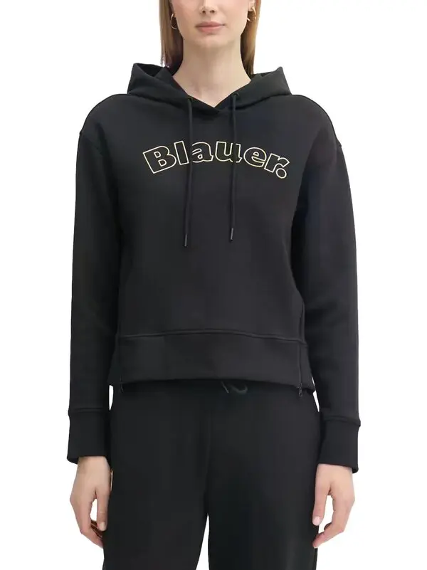 BLAUER. Fayette Logo-print Drawstring Hoodie - Black