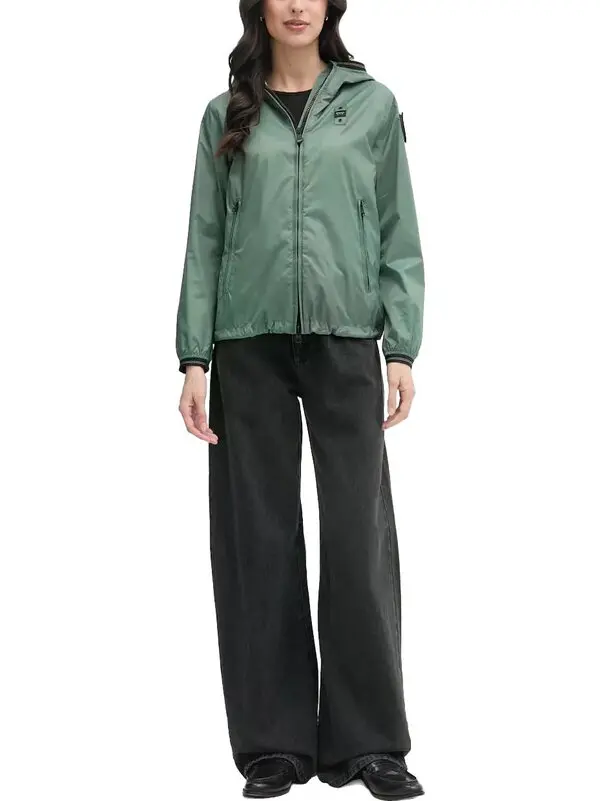 BLAUER. Anawan Logo-patch Hooded Lightweight Jacket - Green