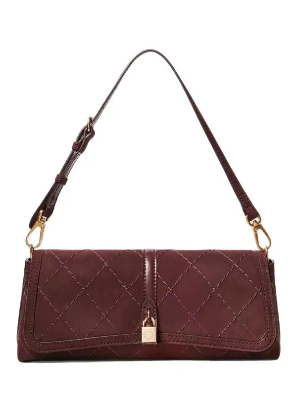 Stella McCartney Quilted Padlock-detail Clutch Bag - Red
