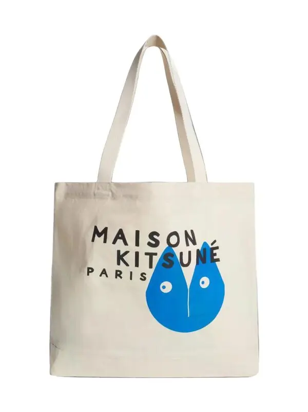 Maison Kitsuné Logo-print Tote Bag - Neutrals