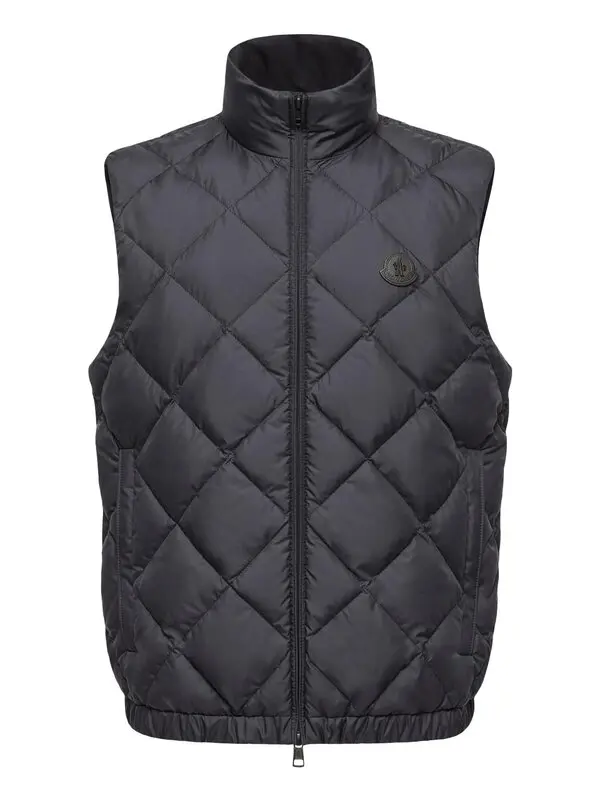 Moncler Chobe Diamond Quilted Down Vest - Blue