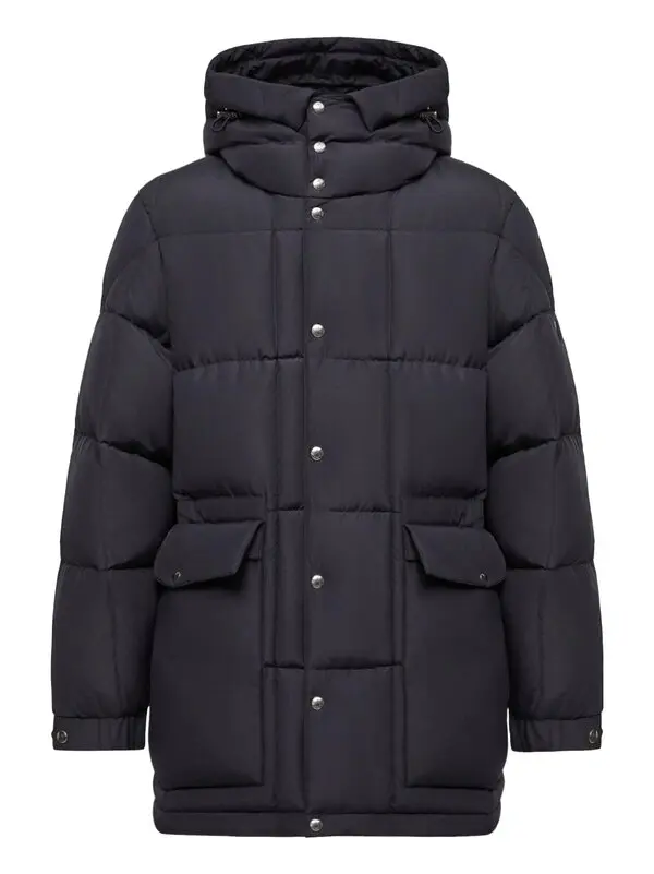 Moncler Sylmara Hooded Long Down Jacket - Blue