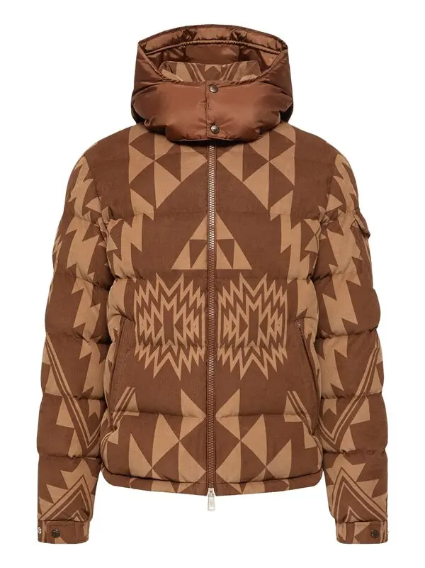 Moncler Boislune Hooded Corduroy Short Down Jacket - Brown