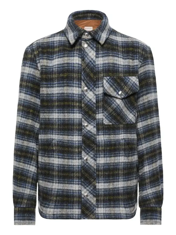 Moncler Check Wool Shirt Jacket - Black