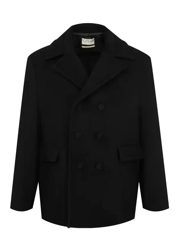 TOTEME Double-breasted Coat - Black