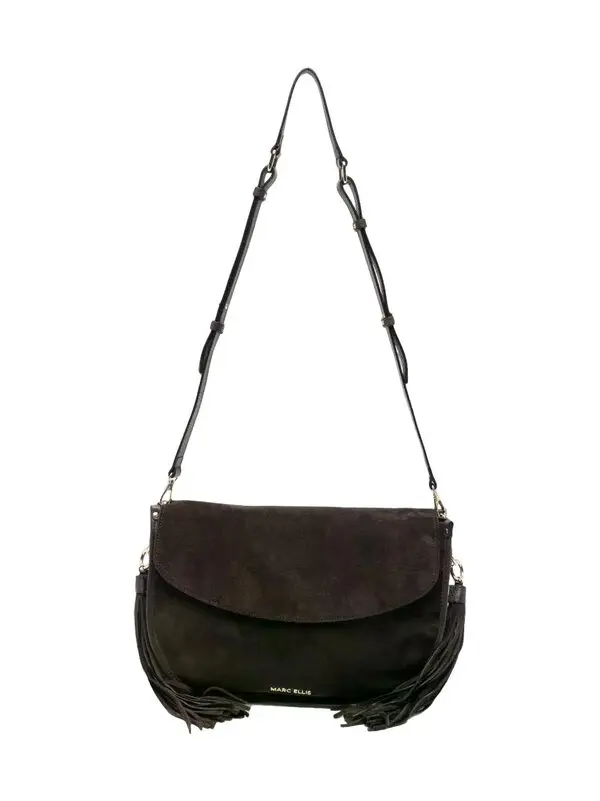 MARC ELLIS Fringed Suede Shoulder Bag - Brown