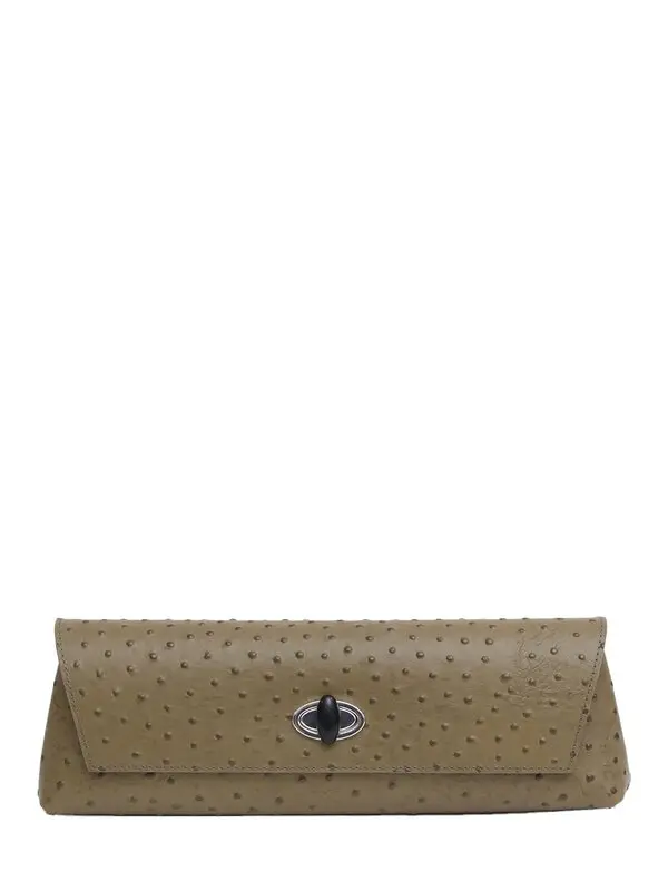 Christopher Esber Buki Embossed Clutch - Khaki