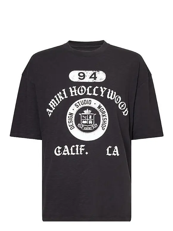 Amiri Collegiate Boxy Cotton T-shirt - Black