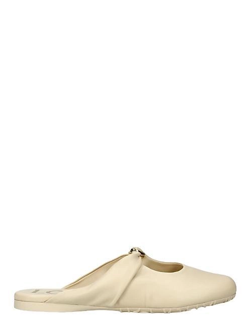 Loewe Pebble Soft Ballerina Leather Mules - Cream