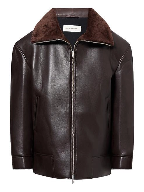 THE FRANKIE SHOP Aspen Relaxed-fit Faux-leather Jacket - Brown