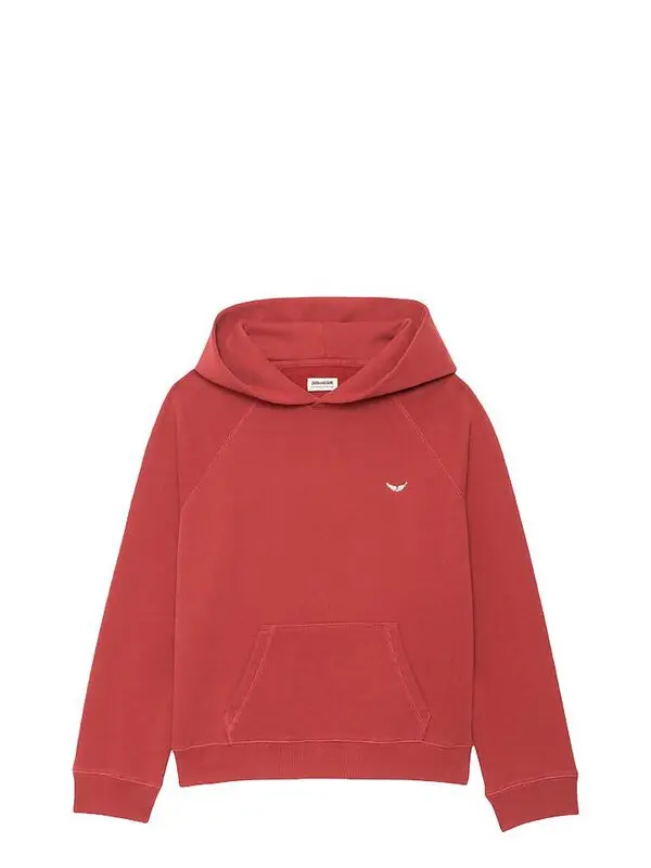 Zadig&Voltaire Georgy Rhinestone-embellished Cotton-blend Hoody - Cherry