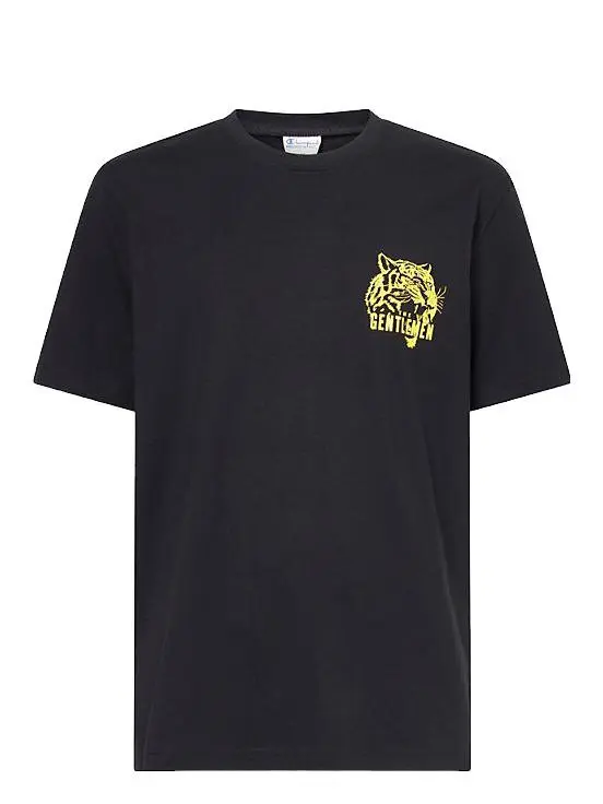 CHAMPION X THE GENTLEMAN Champion X The Gentlemen Tiger Graphic Cotton-jersey T-shirt - Black