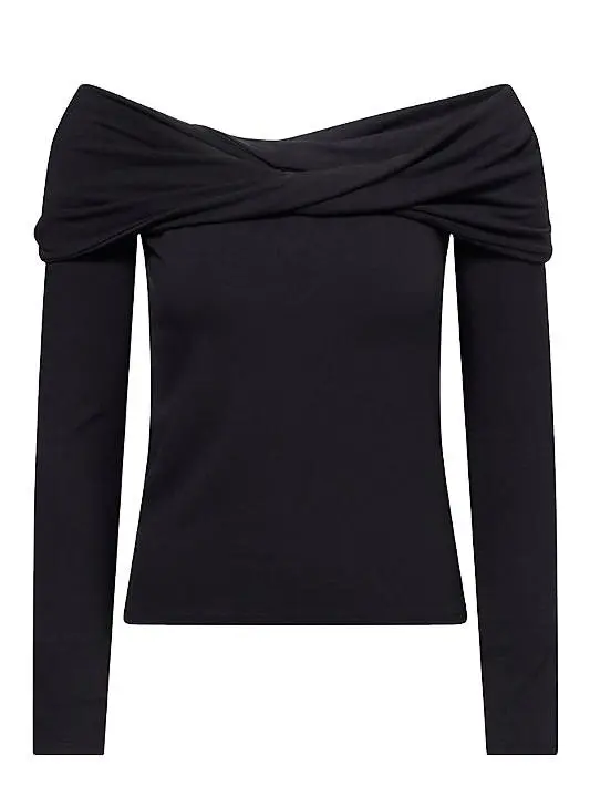 Paige Aaliyah Bardot Stretch-jersey Top - Black