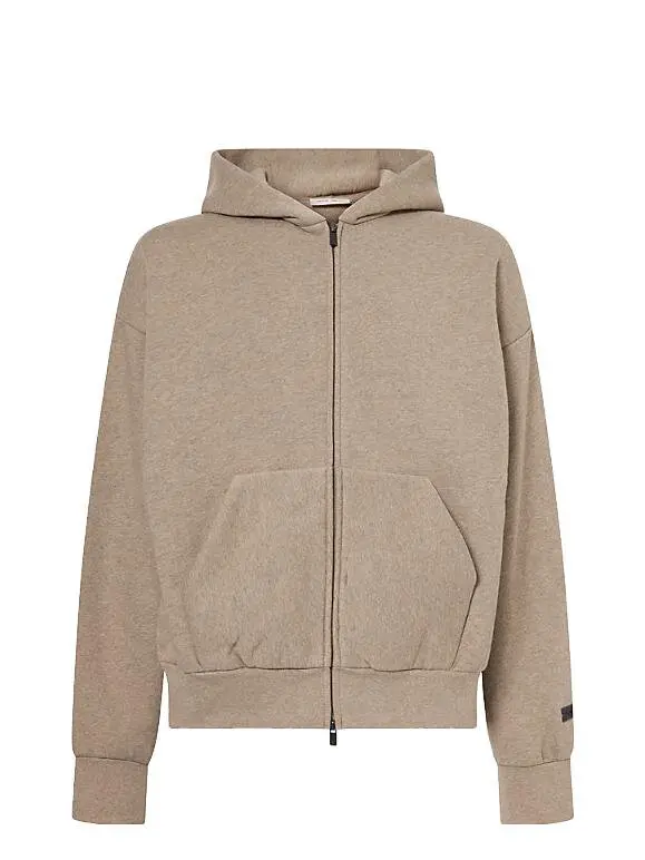 Fear Of God Essentials Classic Zip-up Cotton-blend Hoody - Homestead Heather