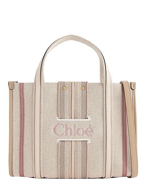 Chloé Woody Loop Small Cotton-canvas Tote Bag - Nude