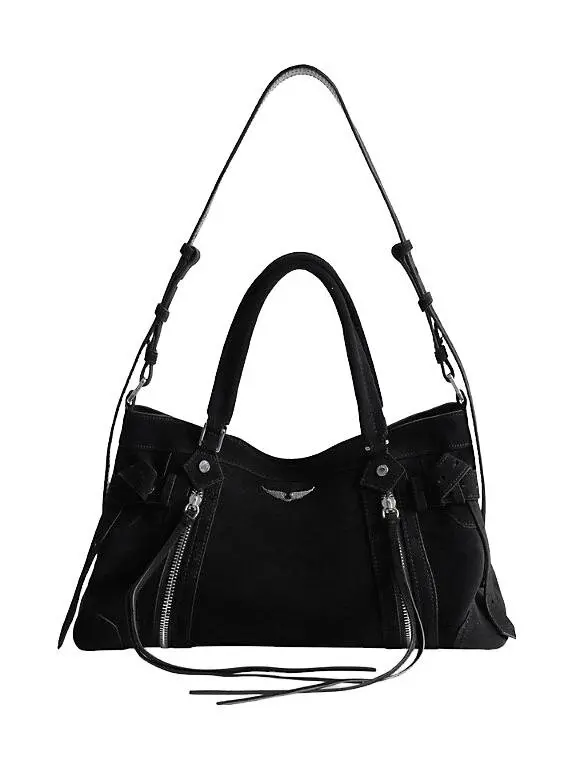 Zadig&Voltaire Madison Small Suede Top-handle Bag - Black