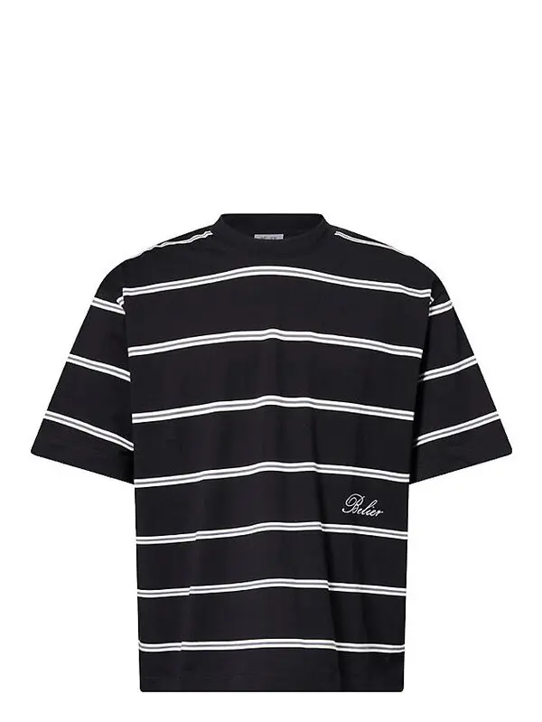 BELIER Jordan Striped Cotton-blend T-shirt - Black