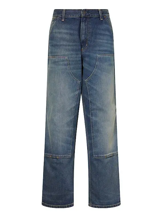 Carhartt Work In Progress Double Knee Relaxed Cotton Jeans - Blue