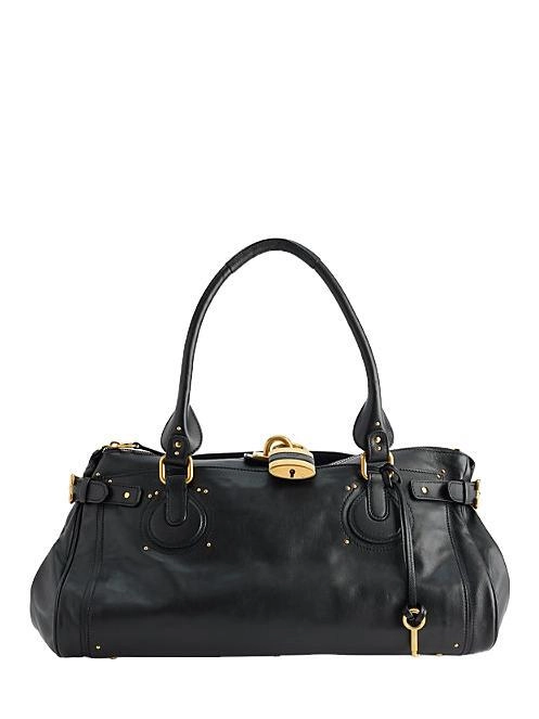 Chloé Paddington Weekender Leather Shoulder Bag - Black