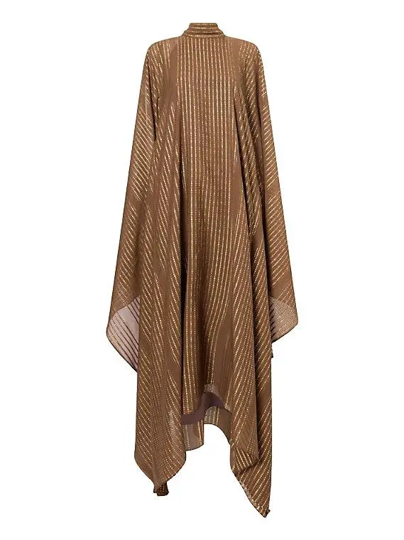 TALLER MARMO Agadez Cold-shoulder Chiffon Fil Coupè Kaftan Dress - Fume