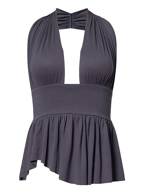 Gimaguas Dera Plunge-neck Stretch-jersey Top - Grey