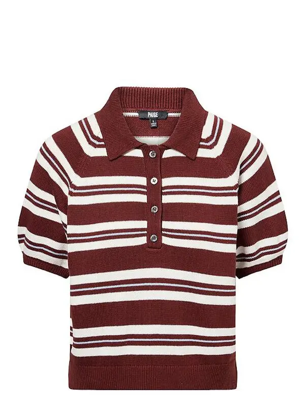 Paige Birch Striped Cotton-blend Top - Garnet Multi
