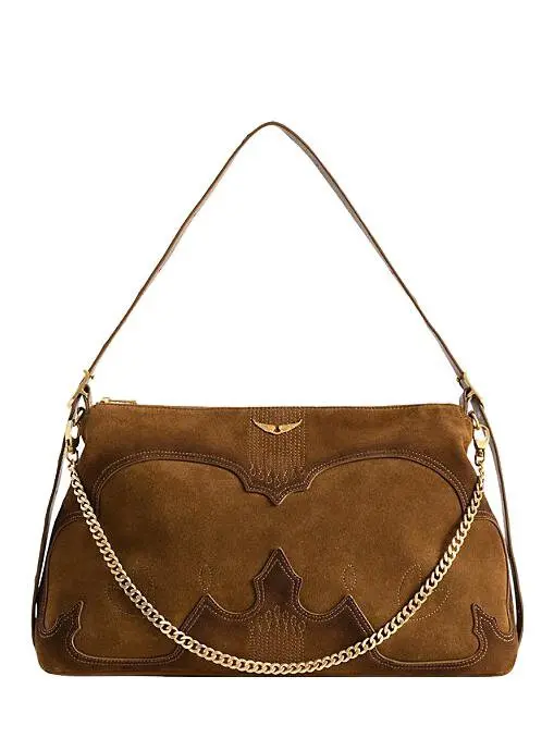 Zadig&Voltaire Jim Western Used Suede Shoulder Bag - Cognac