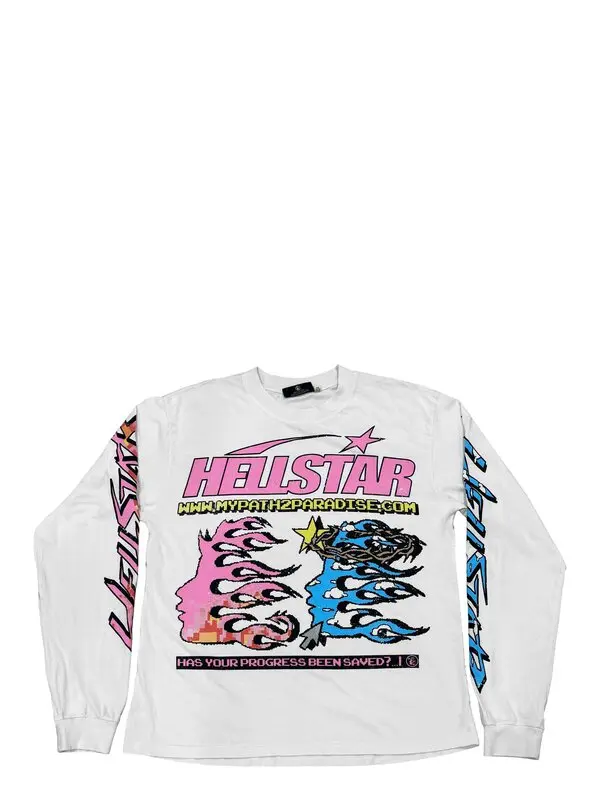 HELLSTAR Greatest Hits Pixel Long Sleeve - White