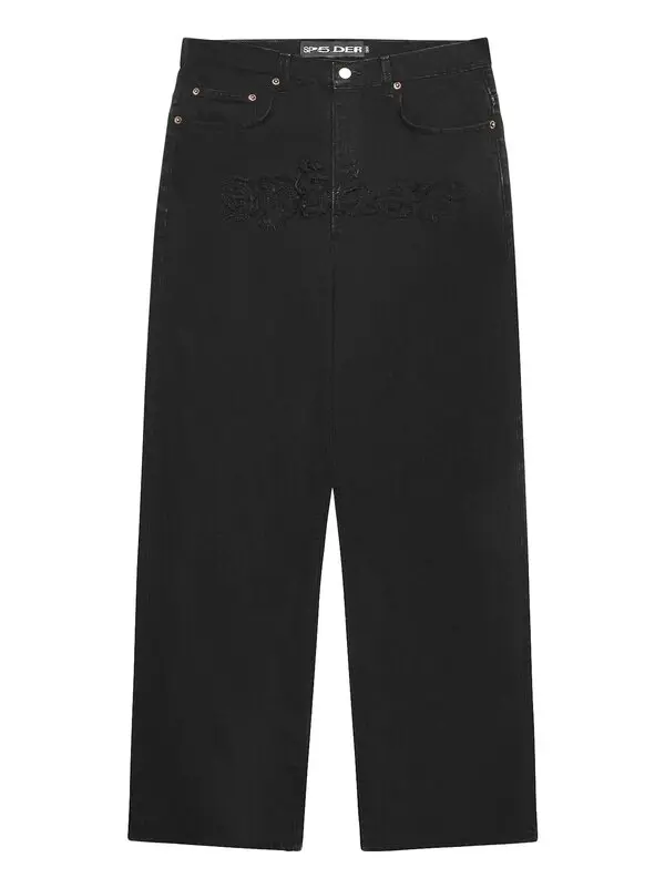 SP5DER Distressed Logo V3 Denim - Black