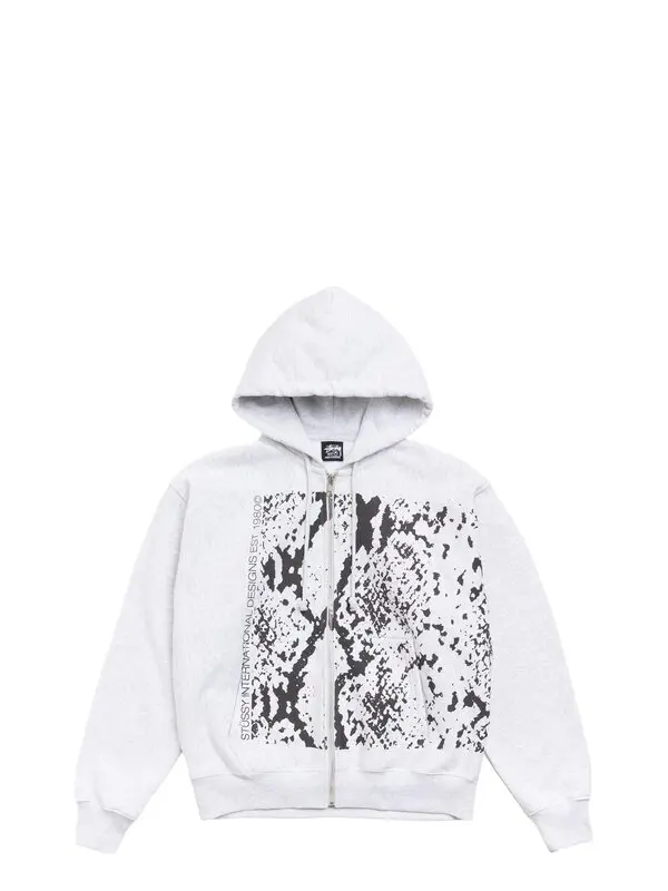 StÜssy Snakeskin Zip Hoodie 'ash Heather - Grey