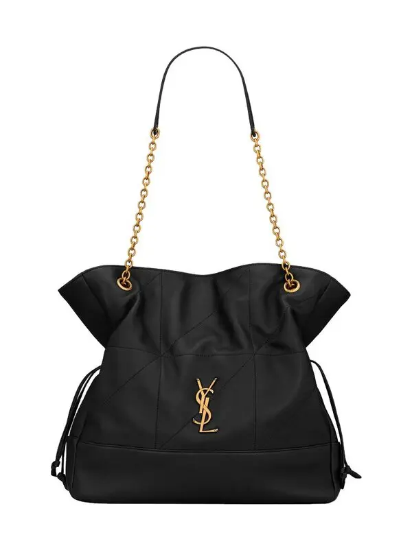 Saint Laurent Jamie Shopping In Lambskin - Black
