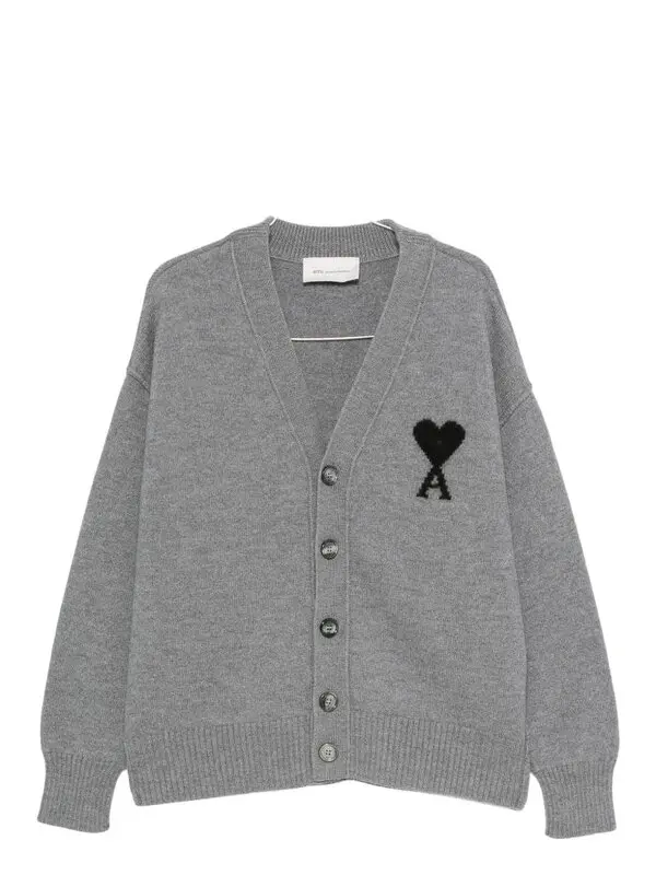 AMI Paris De Coeur Wool Cardigan - Multicolor