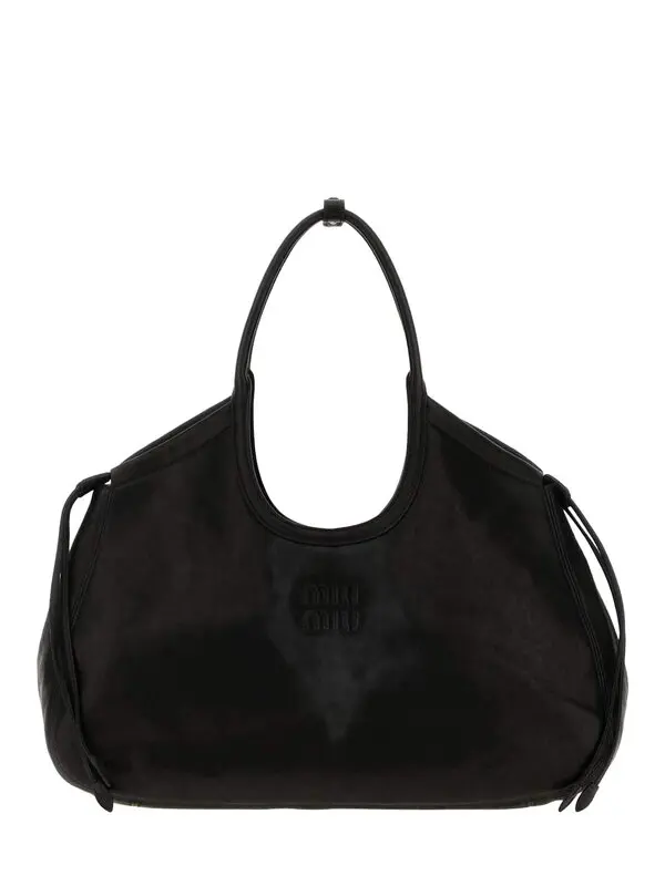 Miu Miu Nappa Leather Ivy Shopping Bag - Black