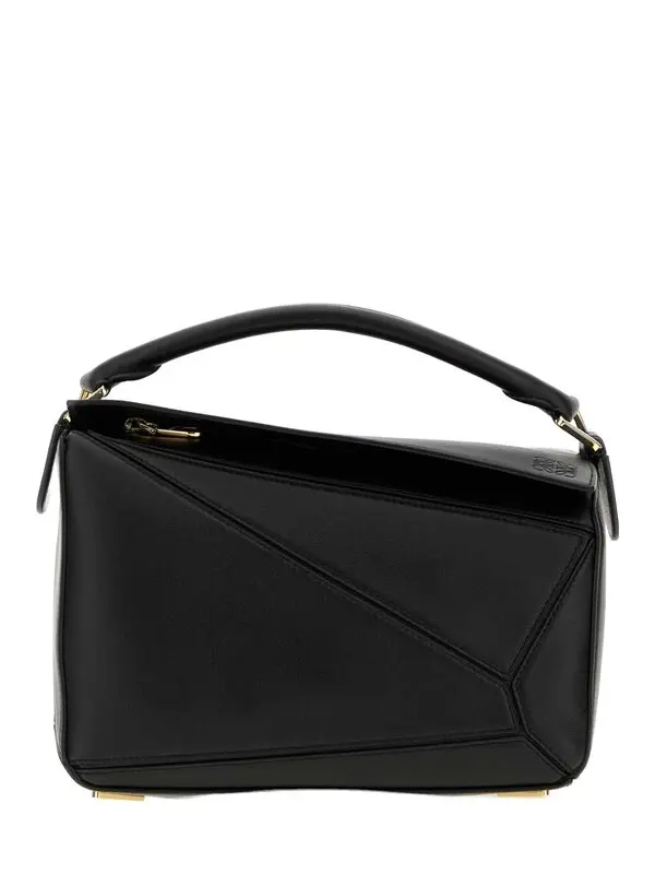 Loewe Nappa Leather Small Featherlight Puzzle Handbag - Black