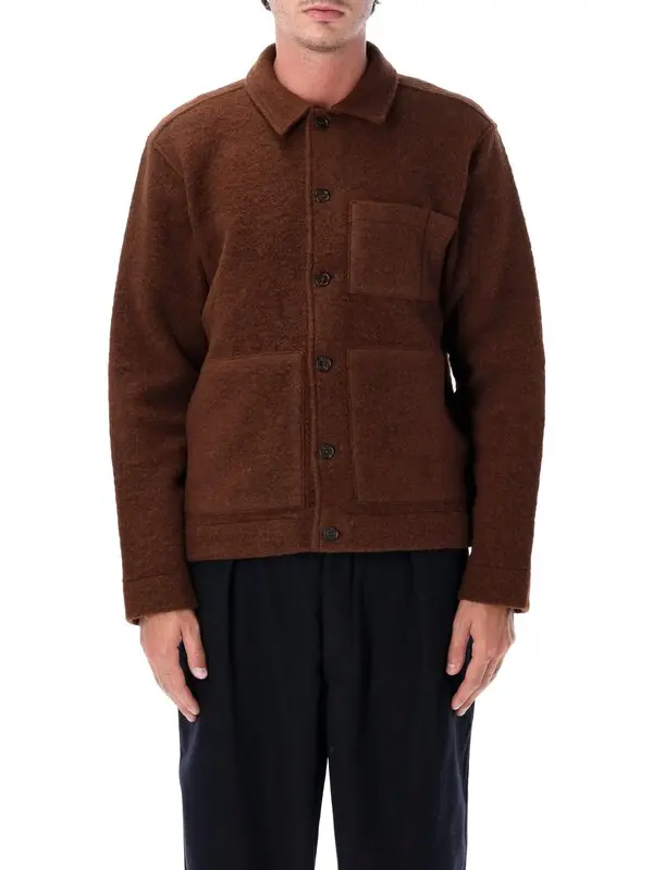 Universal Works Wool Button-up Shirt Jacket - Marrone