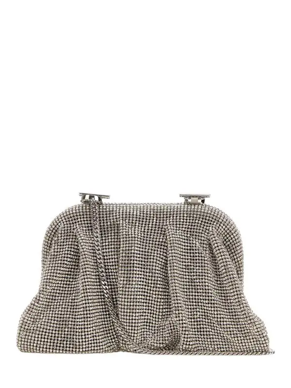 Benedetta Bruzziches Petite Rhinestone Mesh Crystal Evening Bag - Silver