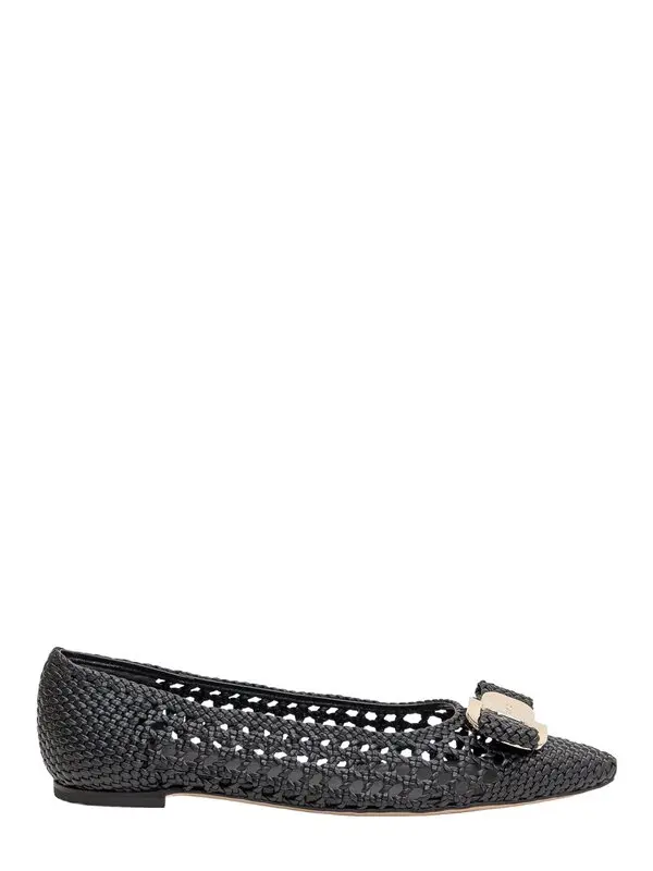 FERRAGAMO Elegant Ballerina Sandals - Nero