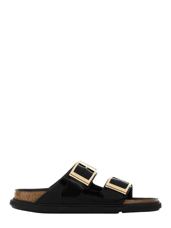 BIRKENSTOCK Shiny Arizona Double Strap Sandals - Black