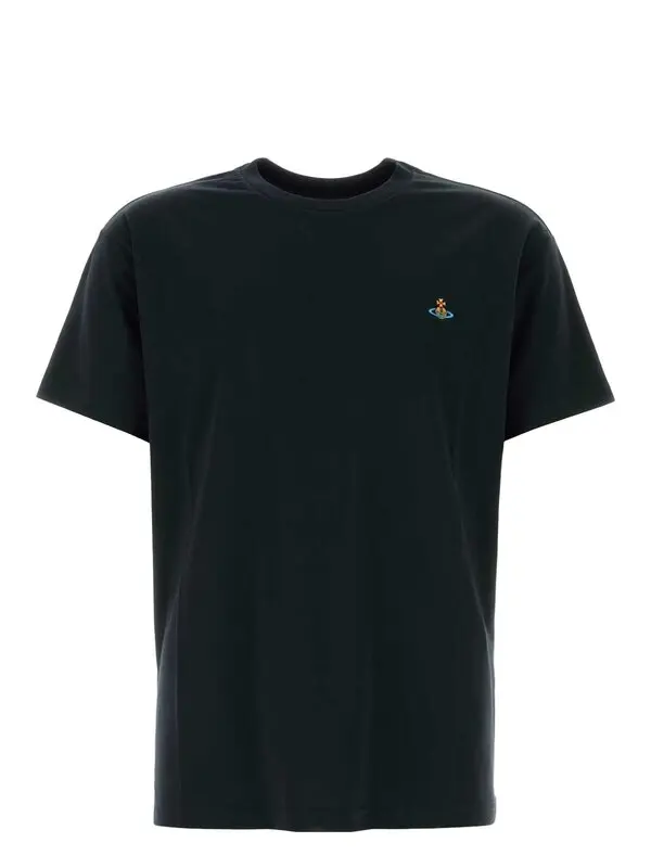 VIVIENNE WESTWOOD Logo-embroidered Cotton T-shirt - Black