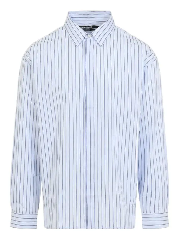 Jacquemus Long Sleeve Cotton Shirt - Blue