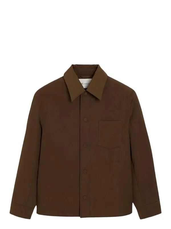 AMI Paris Padded Shirt Jacket - Chocltbrwn